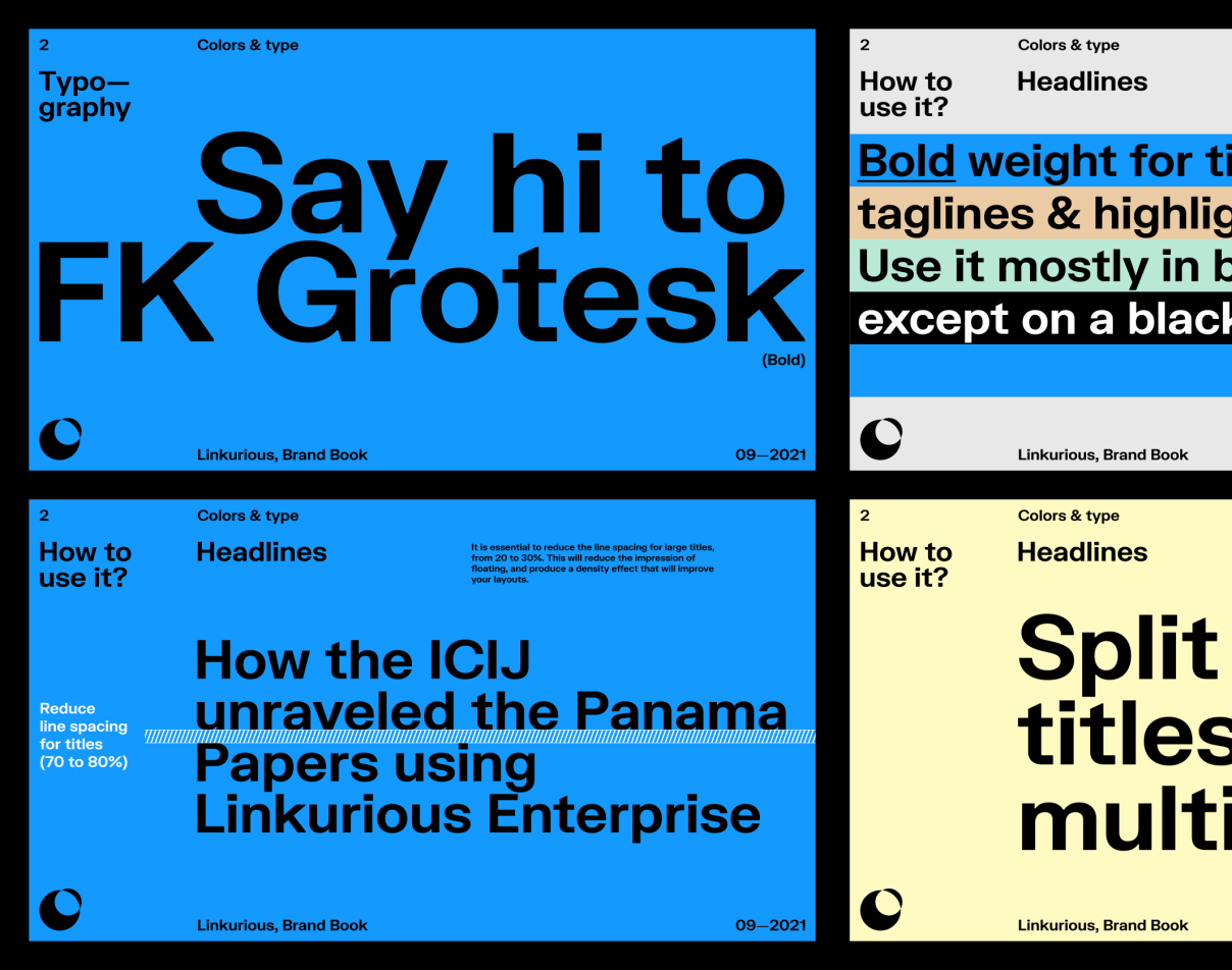 Linkurious - Branding / édition / Identité visuelle / Typographie